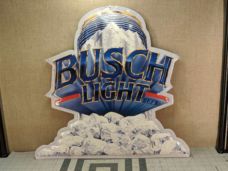 Tin Busch Light Sign - Bid On Estates