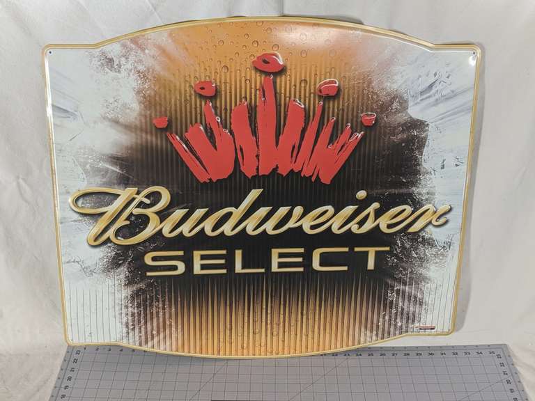 Large Budweiser Select Tin Sign - Bid On Estates Auction Services