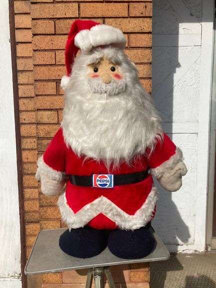 LARGE PLUSH SANTA CLAUS WITH PEPSI BELT BUCKLE (STORE DISPLAY?) - Bid ...