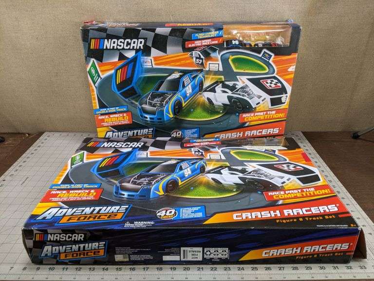 2 SETS OF NASCAR ADVENTURE FORCE CRASH RACERS (CONSIGNOR NOTED THAT ...