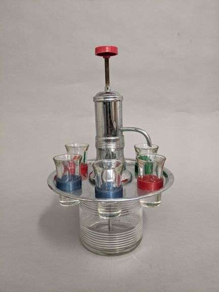 Art Deco / Mid Century Cordial Drink Dispenser - Bid On Estates Auction ...
