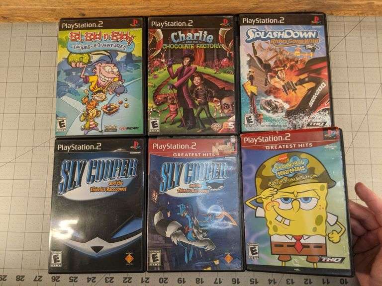 Playstation 2: 5 Games. Sly Cooper, Spongebob, Splashdown, Ed, Edd ...