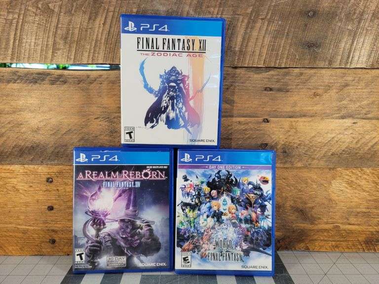 Playstation 4: 3 games Final Fantasy XII The Zodiac Age, World Of Final Fantasy, A Realm Reborn ...