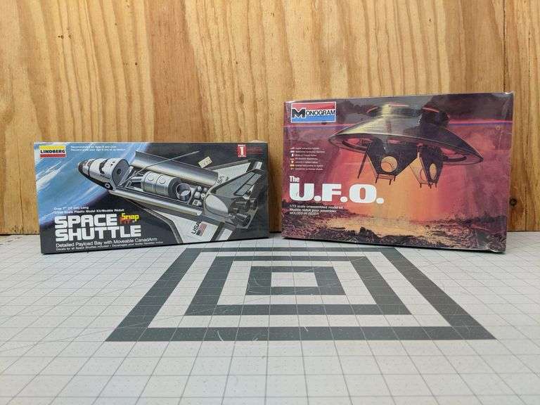 2 Models. Lindberg Space Station and Monogram UFO. both are sealed ...