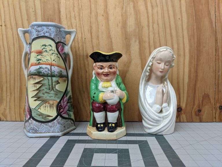 Ceramics. Royal Nippon Vase, Burlington Toby Jug, Norcrest Madonna ...
