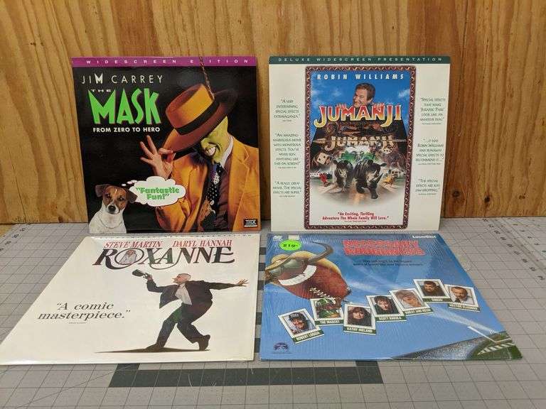 Laserdiscs. Jumanji, Necessary Roughness, The Mask, sealed Roxanne ...