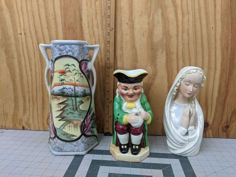 Ceramics. Royal Nippon Vase, Burlington Toby Jug, Norcrest Madonna ...