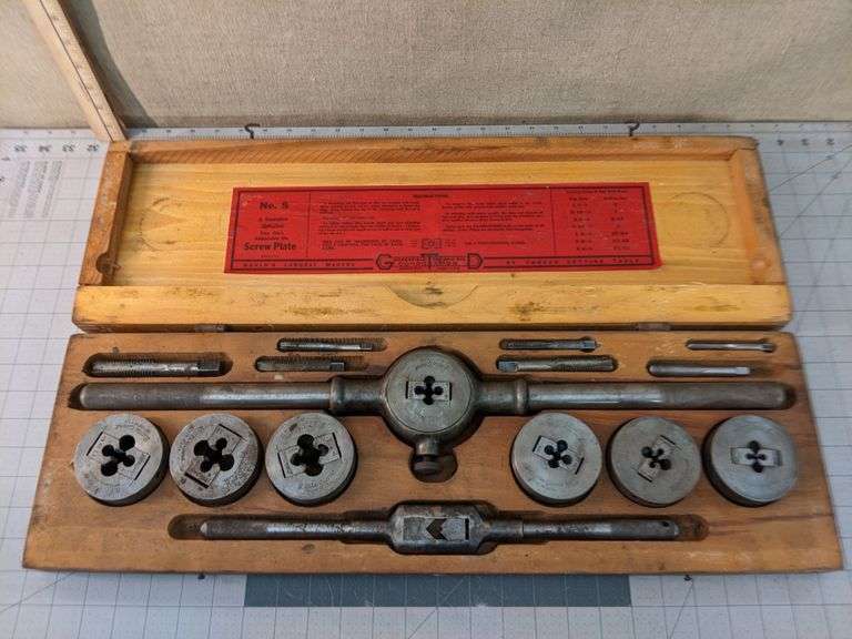 LARGE ANTIQUE TAP AND DIE SET BY LITTLE GIANT - Bid On Estates Auction ...