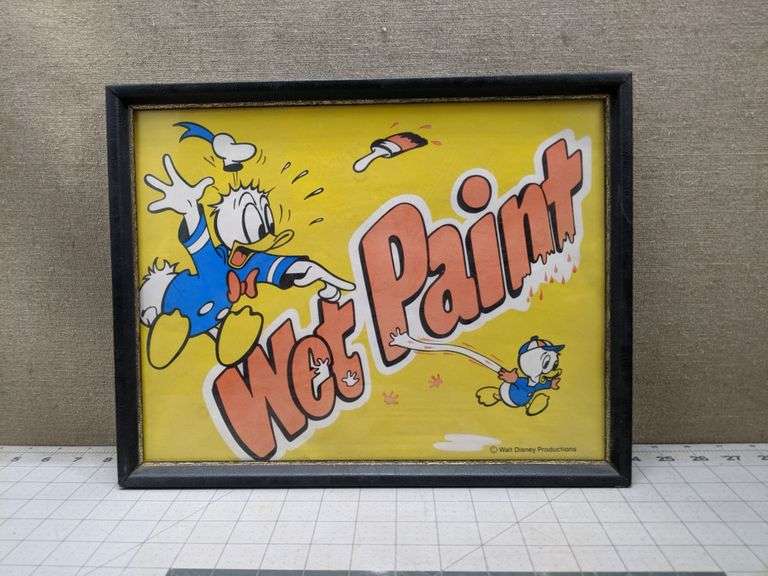 DONALD DUCK WET PAINT SIGN, MICKEY MOUSE TRICYCLE, KIT KAT CLOCK (NO ...