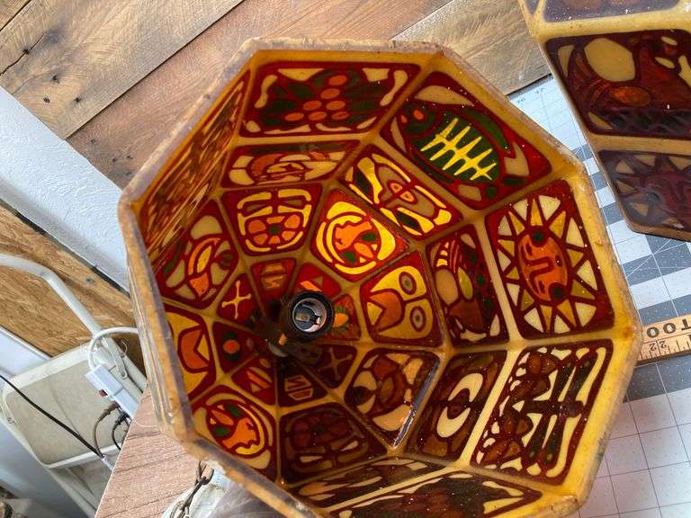 Pair of 1960s MCM Fiberglass Pendant Lights - Bid On Estates