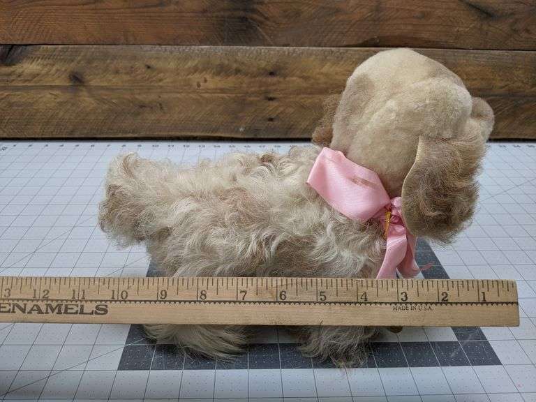 1950s Era Stuffed Animals. Large Lamb and Metropolitan Fur Dog (both ...
