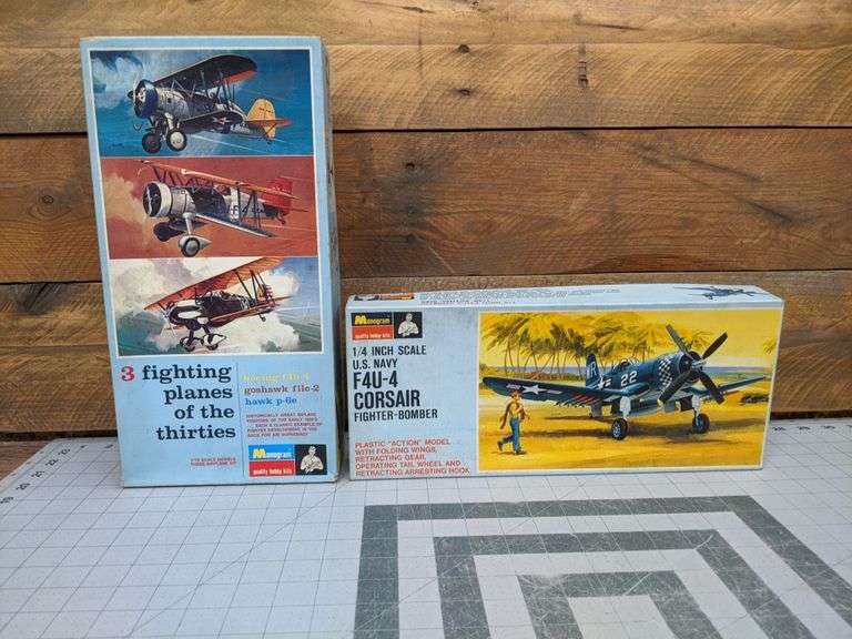 2 Monogram Airplane Model Kits. 3 30s Fighting Planes and F4U-4 Corsair ...