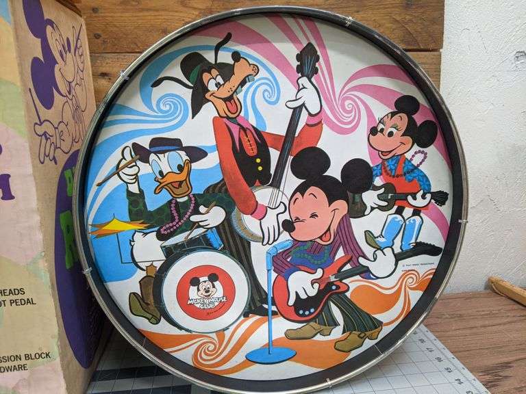 Mickey Mouse Drum Set. Disney Rocket Trap Drum with Original Box - Bid ...