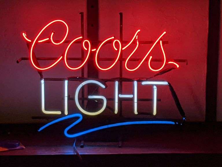 Coors Light Neon Bar Advertising Sign - Bid On Estates Auction Services