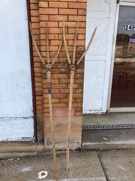 2 Primitive Hay Forks - Bid On Estates