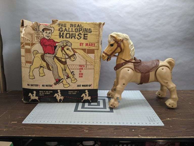 Large Ride On Size Toy. Marx Galloping Mustang Horse - Bid On Estates ...