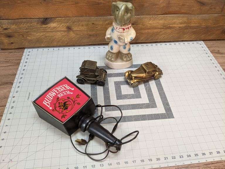 Budweiser Beer Light, Beam Elephant, 2 Bank Cars - Bid On Estates ...
