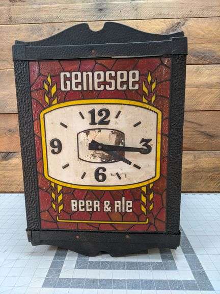 Genesee Beer Pendant Light with Quartz Clock. Stained Glass Style but ...