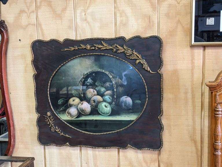 Print of Apple Bushel in Victorian Oak Frame - Bid On Estates Auction ...