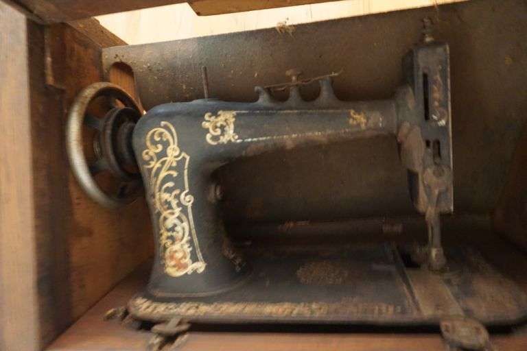 Antique Pedal Sewing Machine and Cabinet - Bonnette Auctions