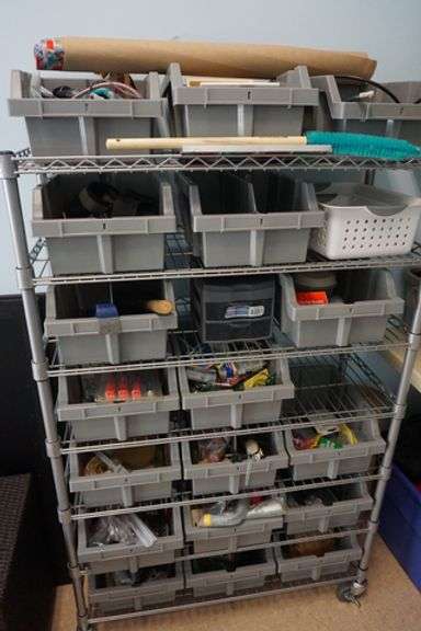 Rolling Metro Rack w/ Misc Tools - Bonnette Auctions