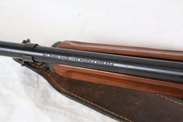 .35 Cal Rifle with Scope: barrel marked Savage Model 170 Series B CAL ...