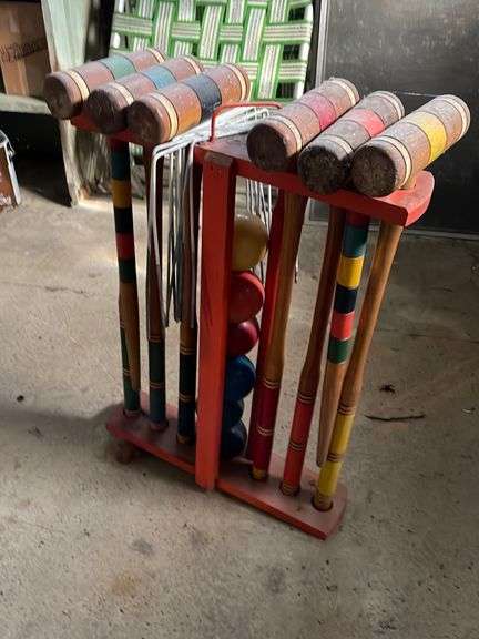 Croquet set and rack - ByceAUCTION LTD. Ohio Auctioneer #2006000019