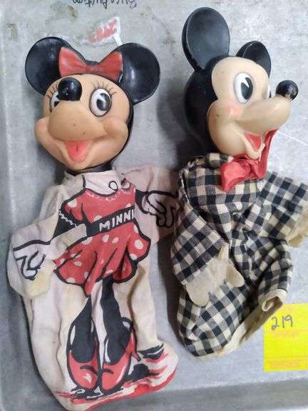 Vintage Mickey and Minnie Mouse Dolls & 1950/60s Mickey and Minnie Hand ...