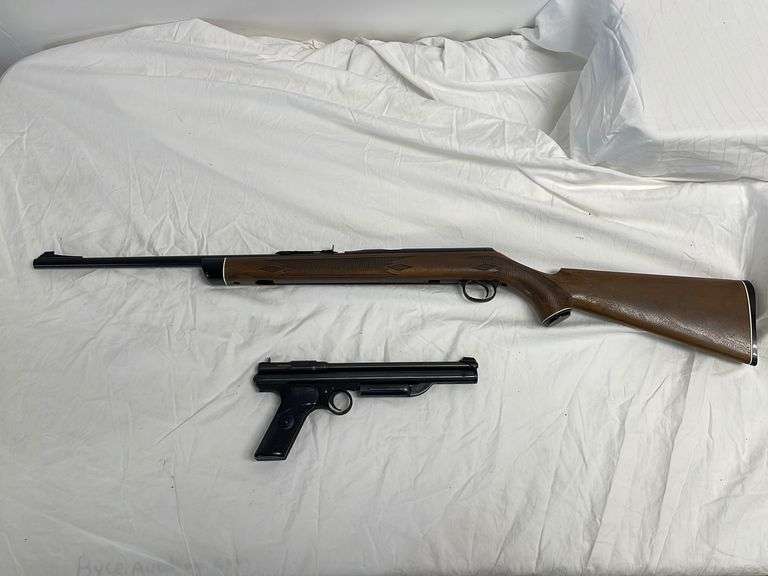 Daisy Heddon 22 cal VL air rifle. Crosman 130 air pistol - ByceAUCTION ...