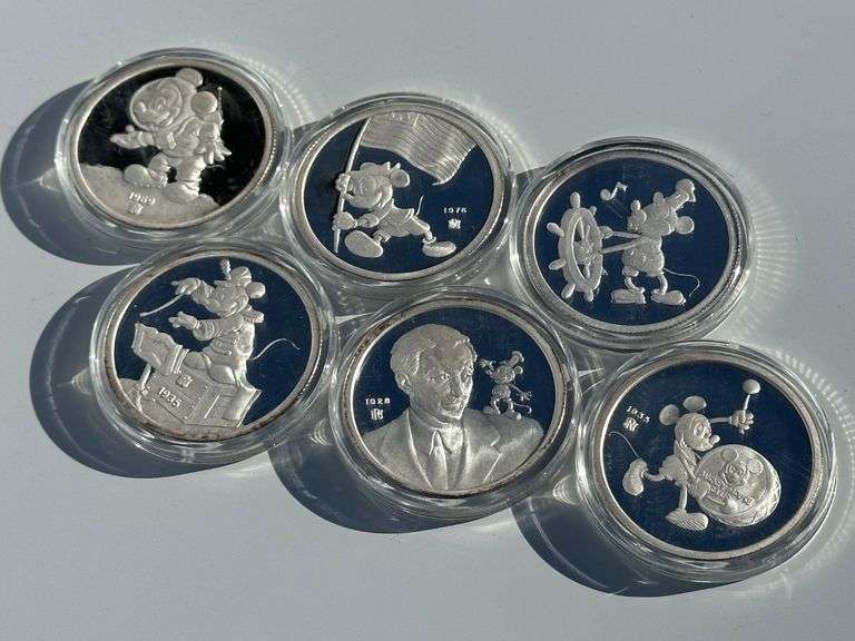 Fine Silver Mickey Mouse Coin Collection 6 - Prime Time Auctions, Inc.