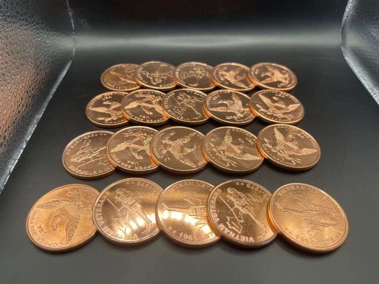 20) Vietnam Veterans Fine Copper Coins - Prime Time Auctions, Inc.