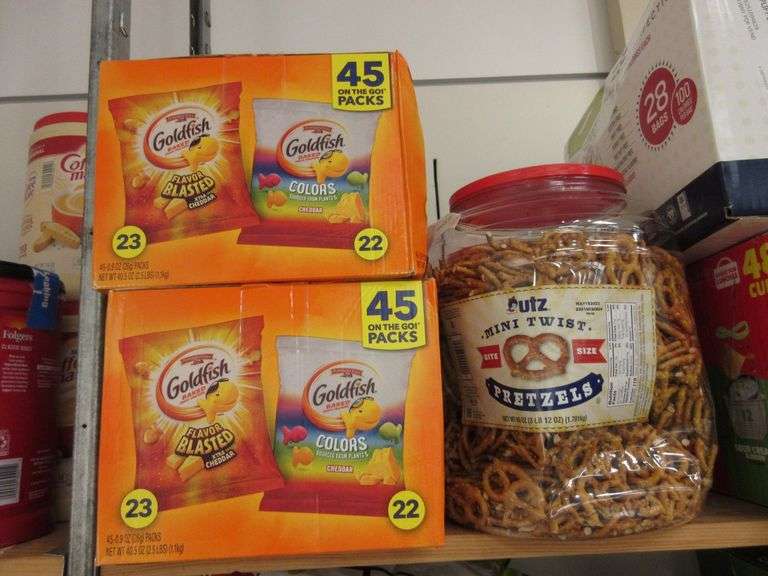 2) Goldfish Packs, Mini Twist Pretzels - Prime Time Auctions, Inc.