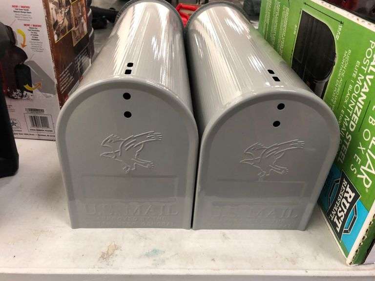 2) Gray U.S. Mail Mailboxes - Prime Time Auctions, Inc.