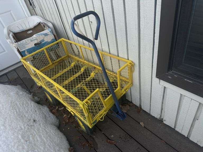 Yellow Metal Yard Cart - Prime Time Auctions, Inc.