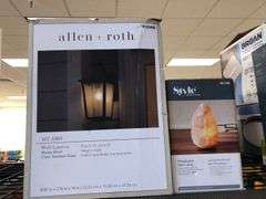 Allen + Roth | Wall Lantern - Matte Black, Clear Seeded Glass, Style ...