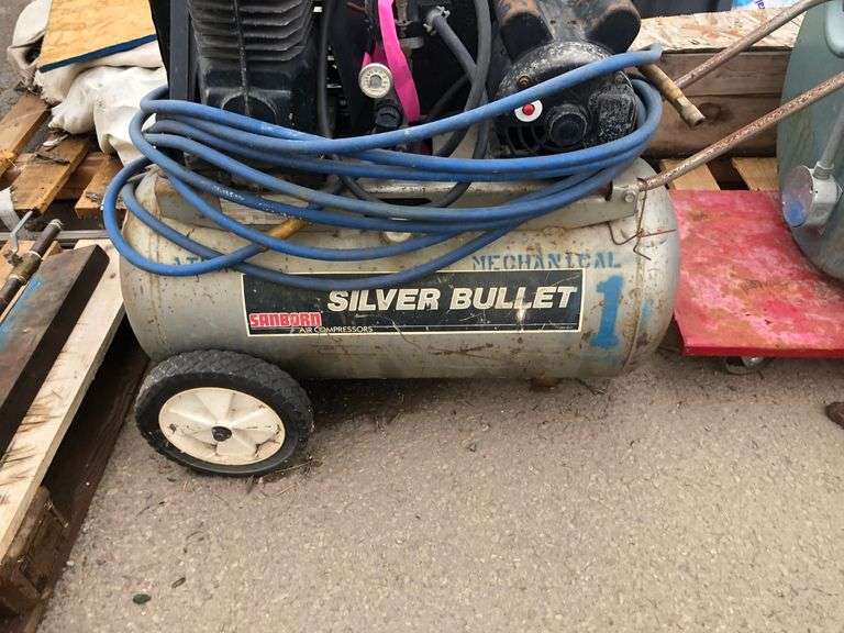 Silver Bullet Sanborn Air Compressor - Prime Time Auctions, Inc.