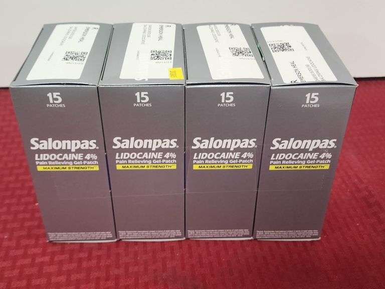 4) Salonpas 15 Lidocaine Patch Boxes - Prime Time Auctions, Inc.
