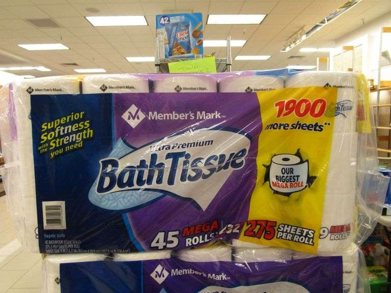 8) Member's Mark Bath Tissue 45ct, 6) Member's Mark Paper Towels 15ct ...