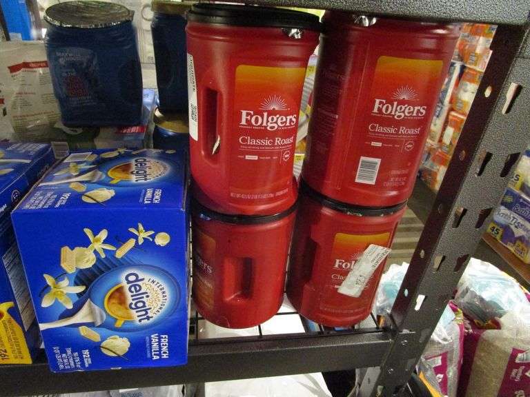 4) Folgers Ground Coffee, International Delight French Vanilla Creamer ...