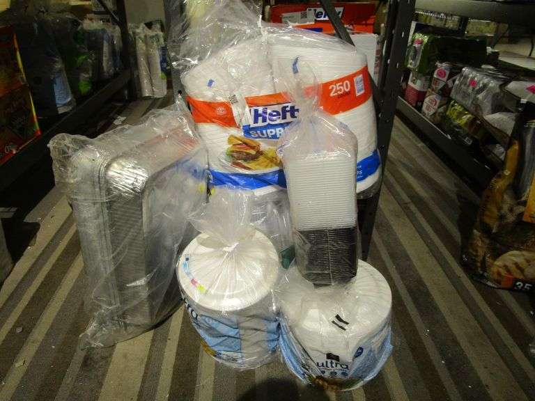 2) Member's Mark Paper Plates, Steam Table Pans, Hefty Food Storage ...