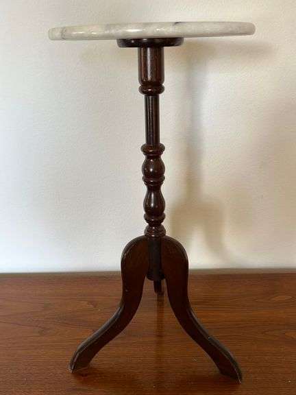 Marble Top Pedestal Table / Plant Stand - Colorado Premier Realty ...