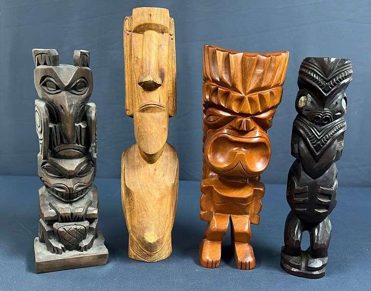 Vintage Carved Tiki Figures - Colorado Premier Realty & Auction Services