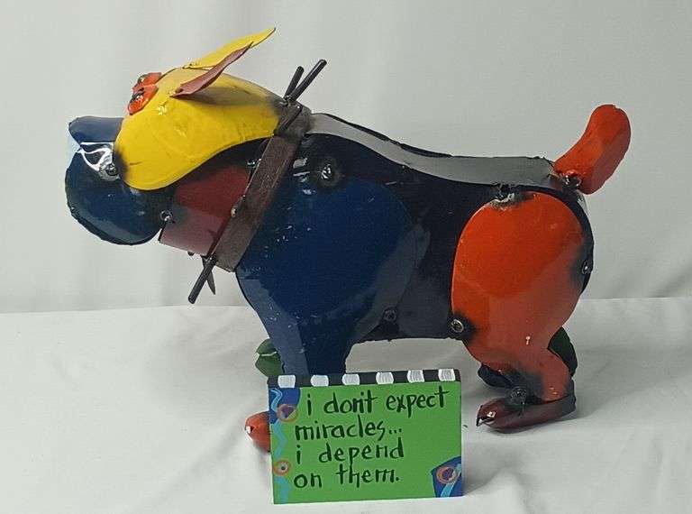 Metal Bulldog Sculpture - Colorado Premier Realty & Auction Services