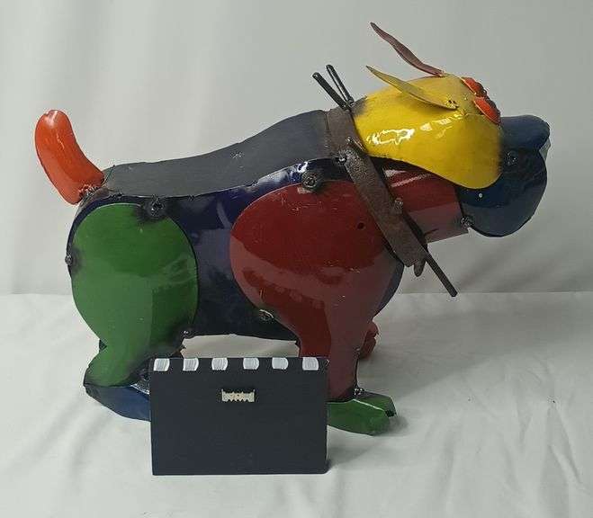 Metal Bulldog Sculpture - Colorado Premier Realty & Auction Services