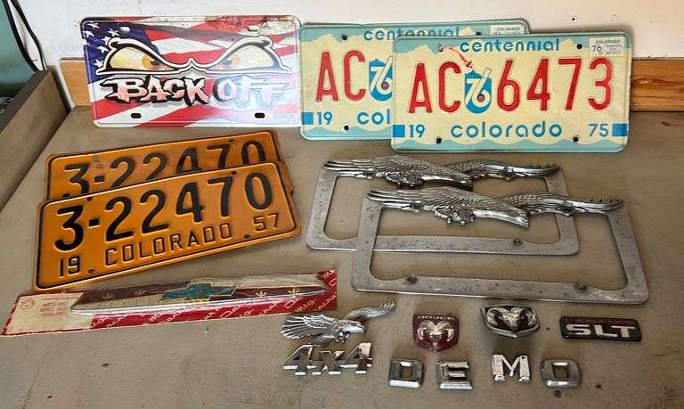 Vintage and Classic Car License Plates, Plate Covers, Emblems ...