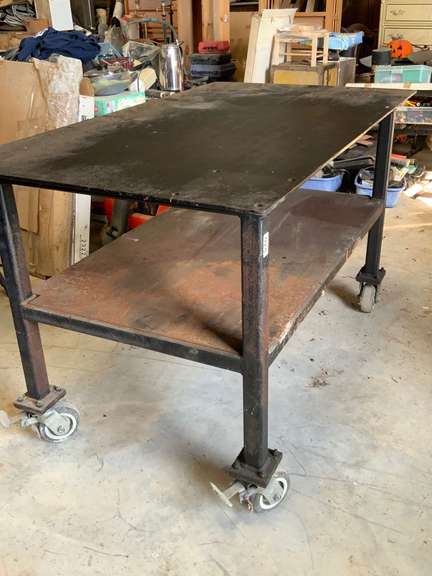 Solid Steel Welding Table on Casters 60” long x 34” wide x 36” tall ...