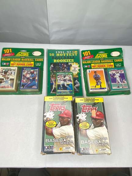 2009 Series 2 Topps Baseball cards, Score 1991 MLB cards, (one packge ...