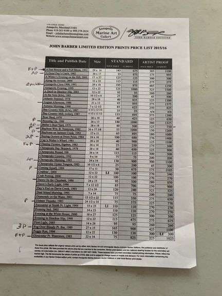 John M. Barber Limited Edition Collectors Print, Artist Proof, Remarqued, Signed and Numbered 47 ...