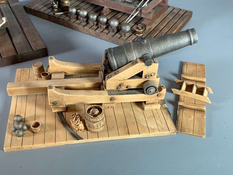 Civil War Cannon Replica Models on Wood Base and one Plastic (3 Total ...