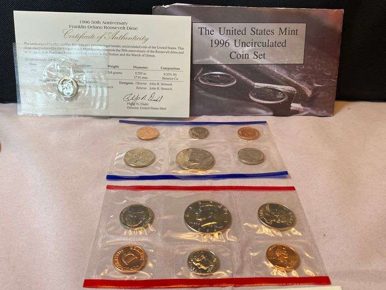 1996 United States Mint Uncirculated Coin Set with D and P Mint Marks ...
